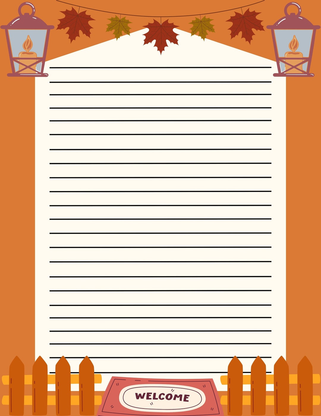 Fall Themed Collection 5 Lined & Unlined Memo and Letter Sized ...