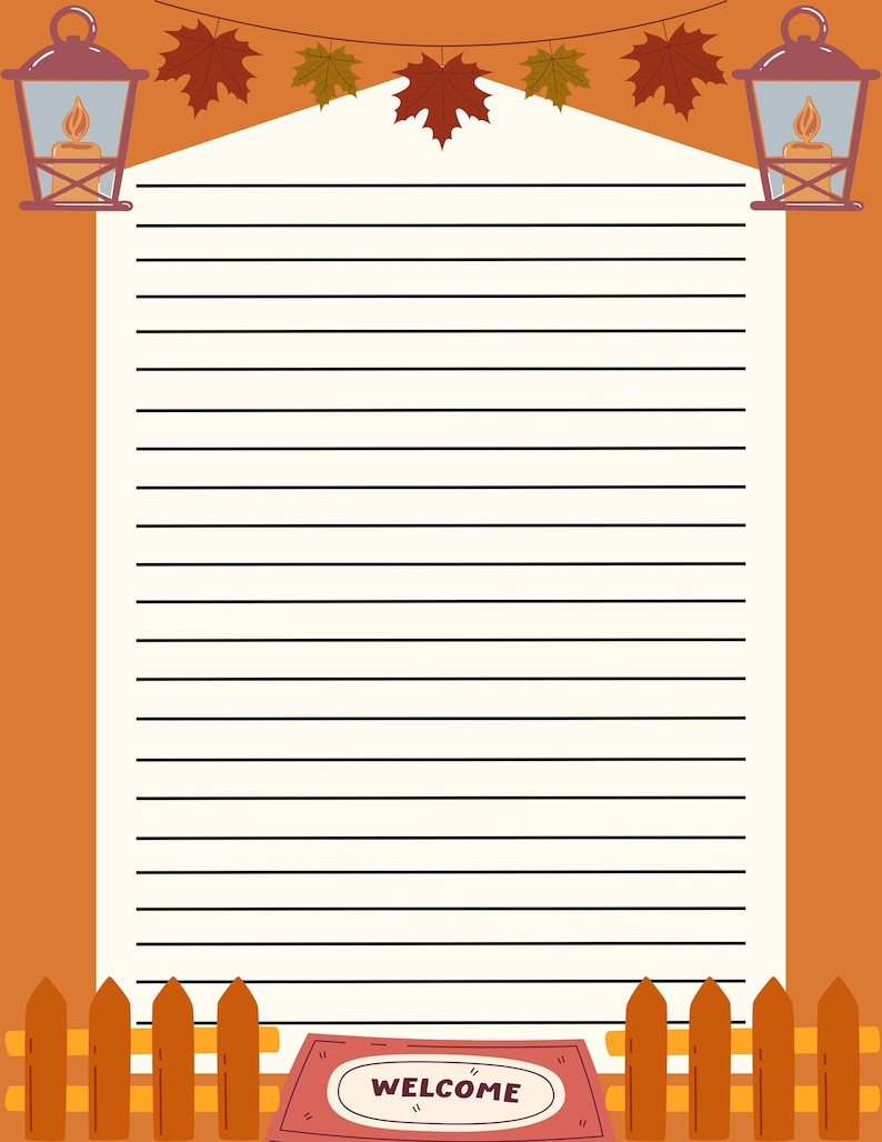 Fall Themed Collection 5 Lined & Unlined Memo and Letter Sized ...