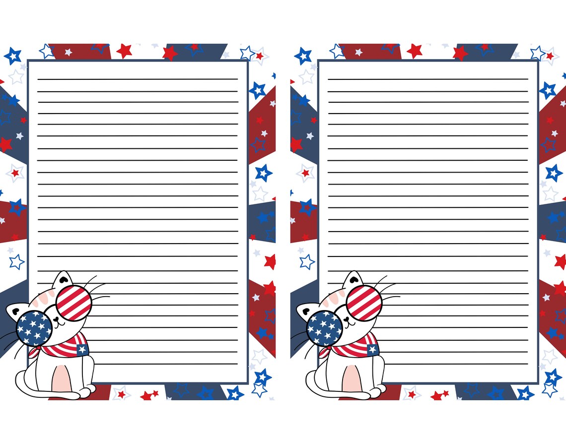 4th of July Themed Collection #5 - Lined & Unlined - Memo and Letter ...