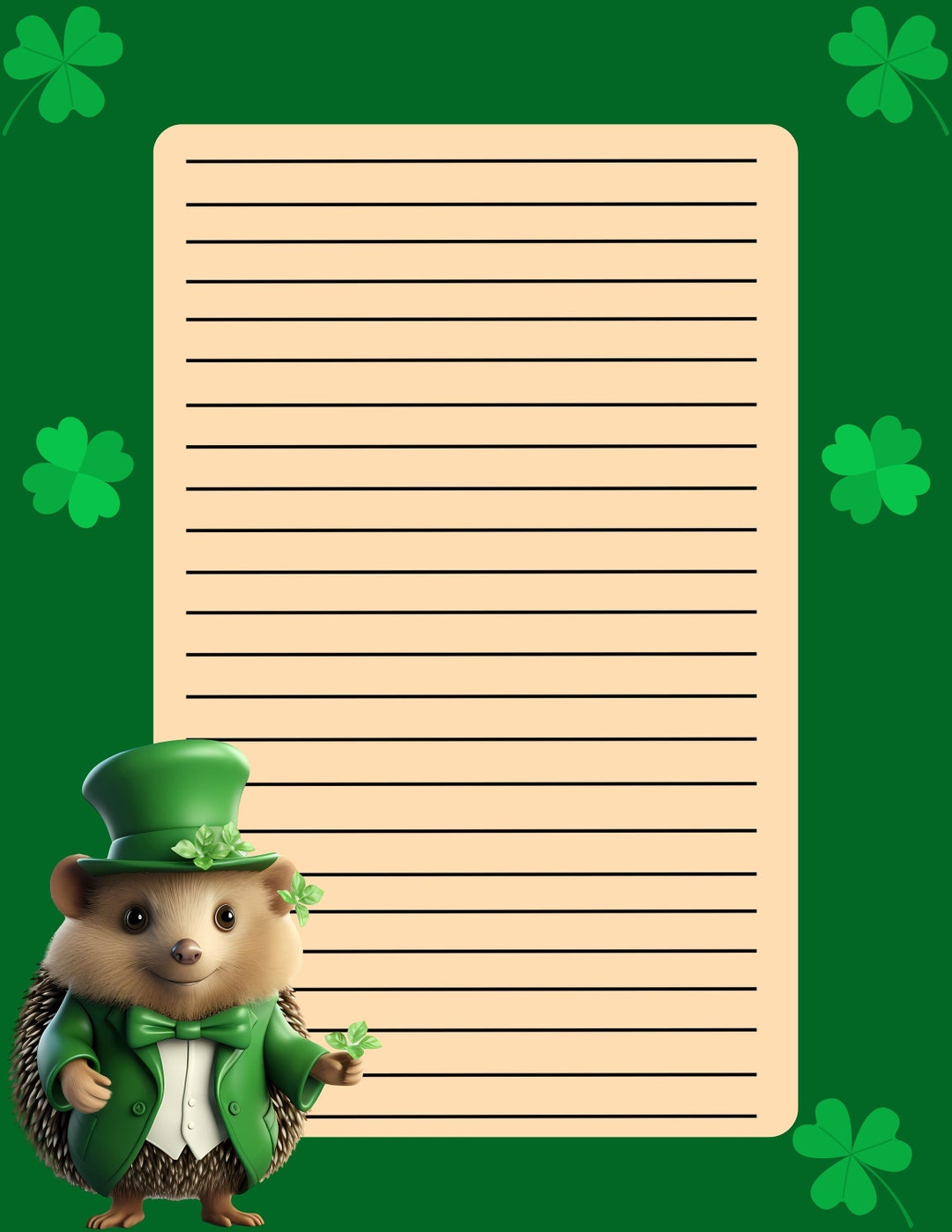 St. Patricks Day Collection #1 - Lined & Unlined - Memo and Letter ...