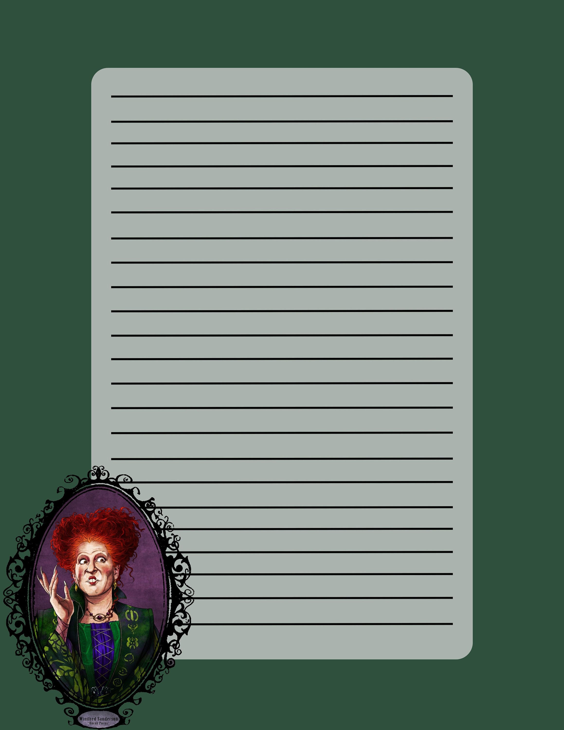 Hocus Pocus Themed Collection #2 - Lined & Unlined - Memo and Letter ...