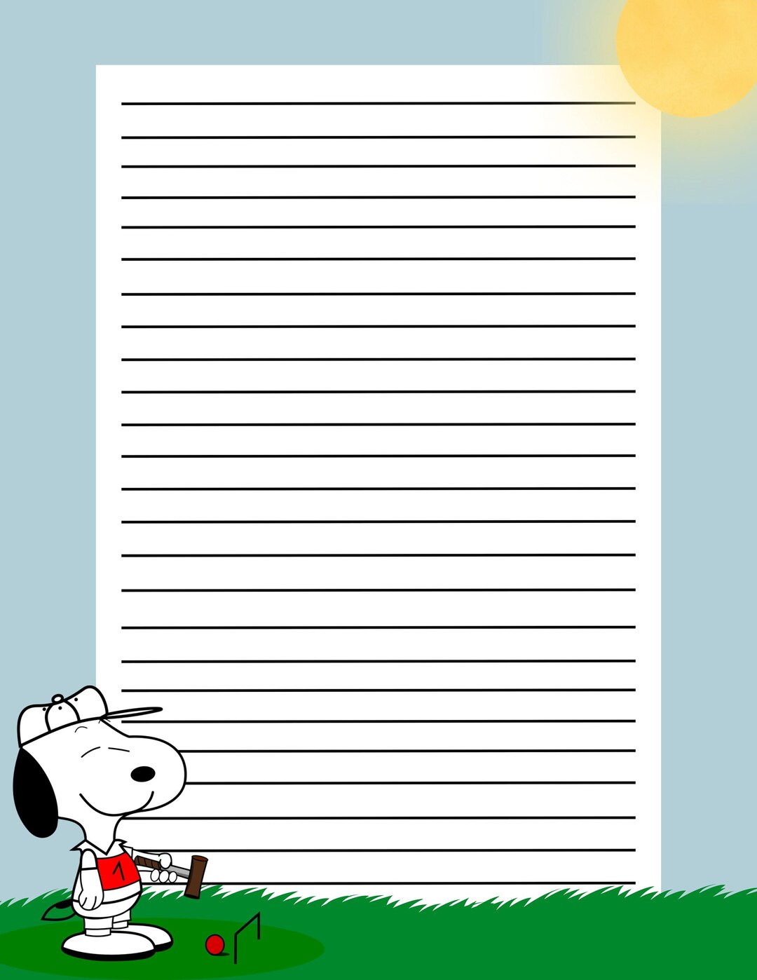 Snoopy Themed Collection #10 - Lined & Unlined - Memo and Letter Sized ...