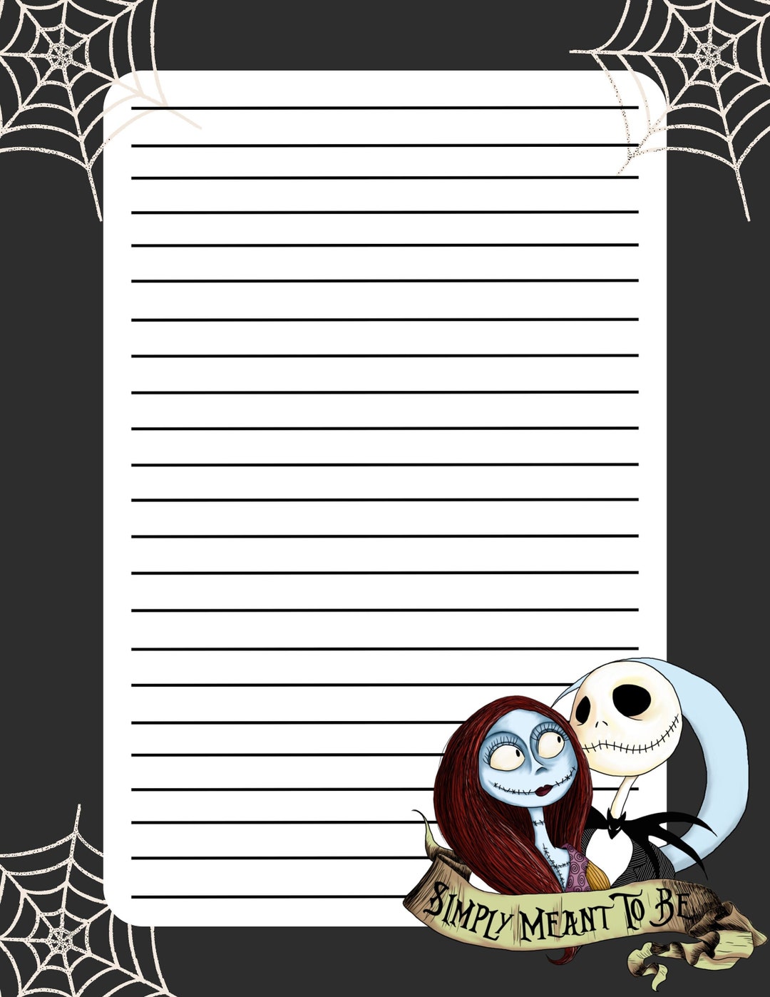 Nightmare Before Christmas Themed Collection #1 - Lined & Unlined ...