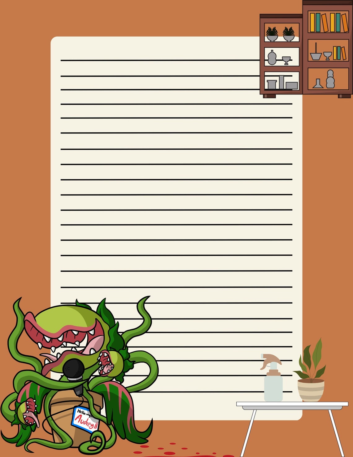 Halloween Themed 2 Lined & Unlined Memo and Letter Sized Stationery ...