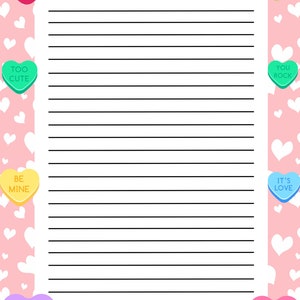 Valentines Themed Collection #10 - Lined & Unlined - Memo and Letter ...