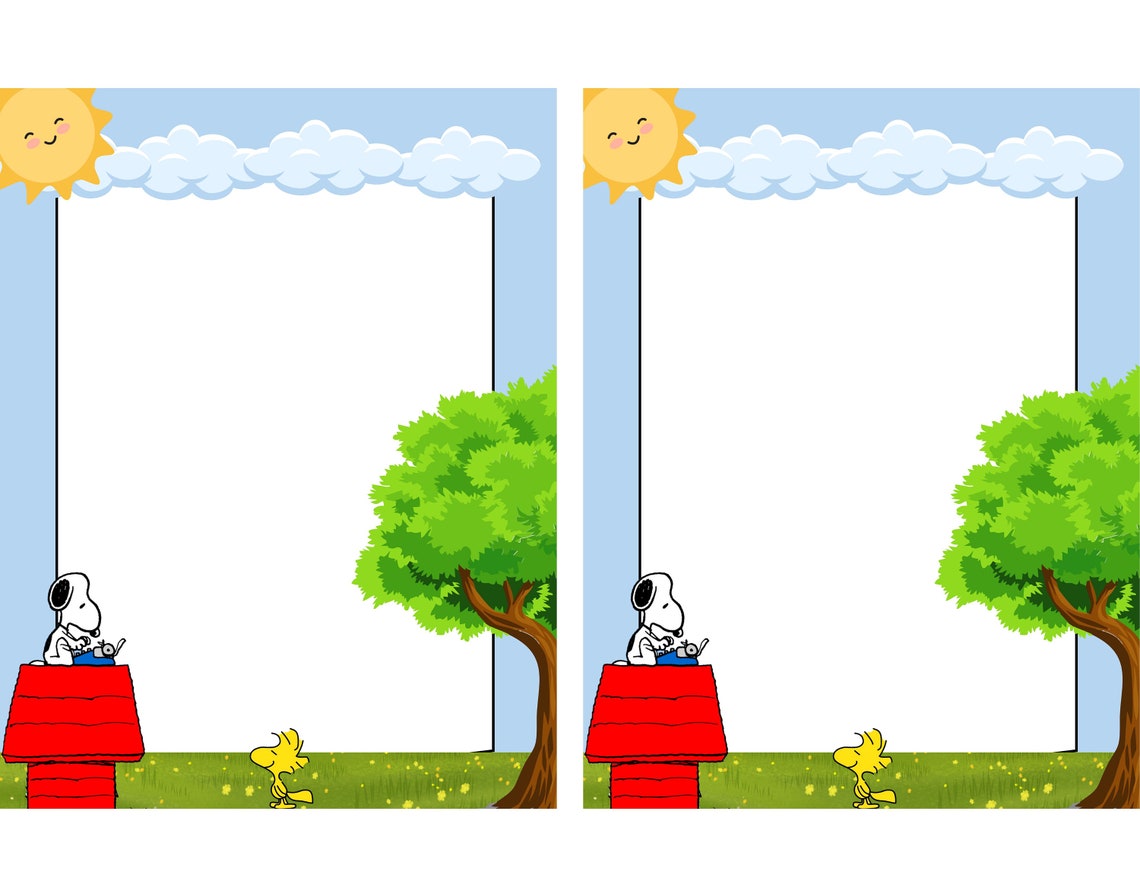 Snoopy Themed Collection #7 - Lined & Unlined - Memo and Letter Sized ...