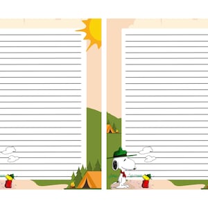 Snoopy Themed Collection #2 - Lined & Unlined - Memo and Letter Sized ...