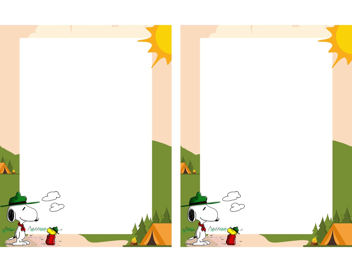 Snoopy Themed Collection #2 - Lined & Unlined - Memo and Letter Sized ...