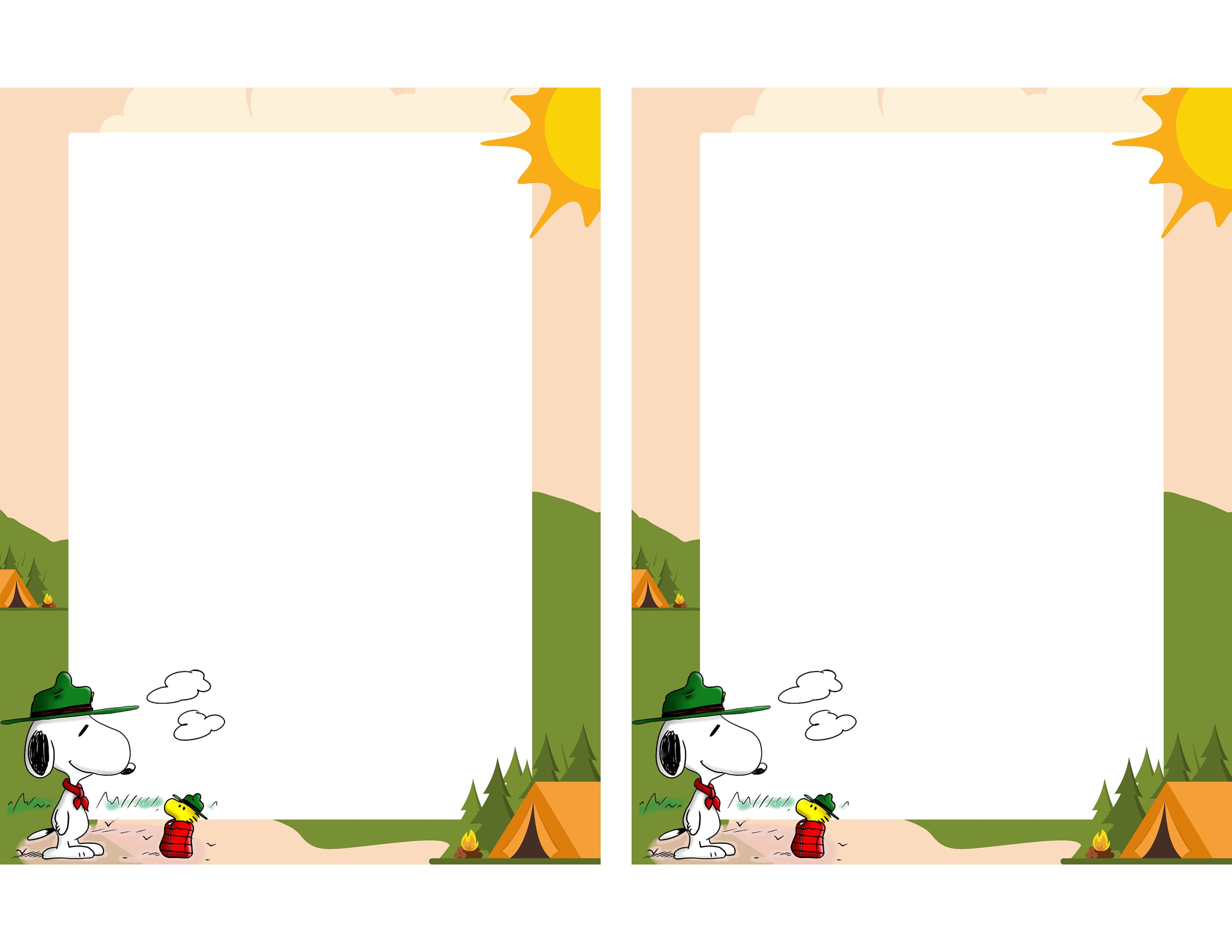 Snoopy Themed Collection #2 - Lined & Unlined - Memo and Letter Sized ...