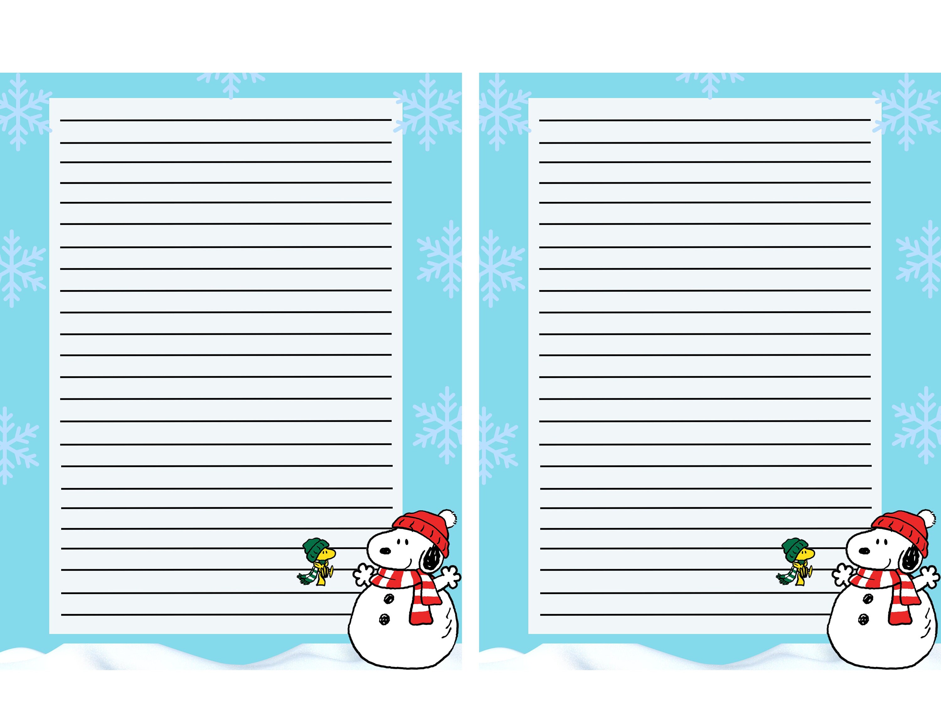 Snoopy Themed Collection #1 - Lined & Unlined - Memo and Letter Sized ...