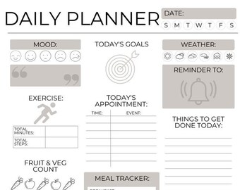 Daily to Do List Printable, Instant Download, Productivity Planner ...