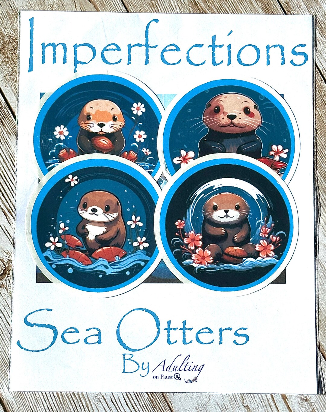 Otter Set | 4 Pk Otter Sticker Set | Cute Laptop/notebook Sticker ...