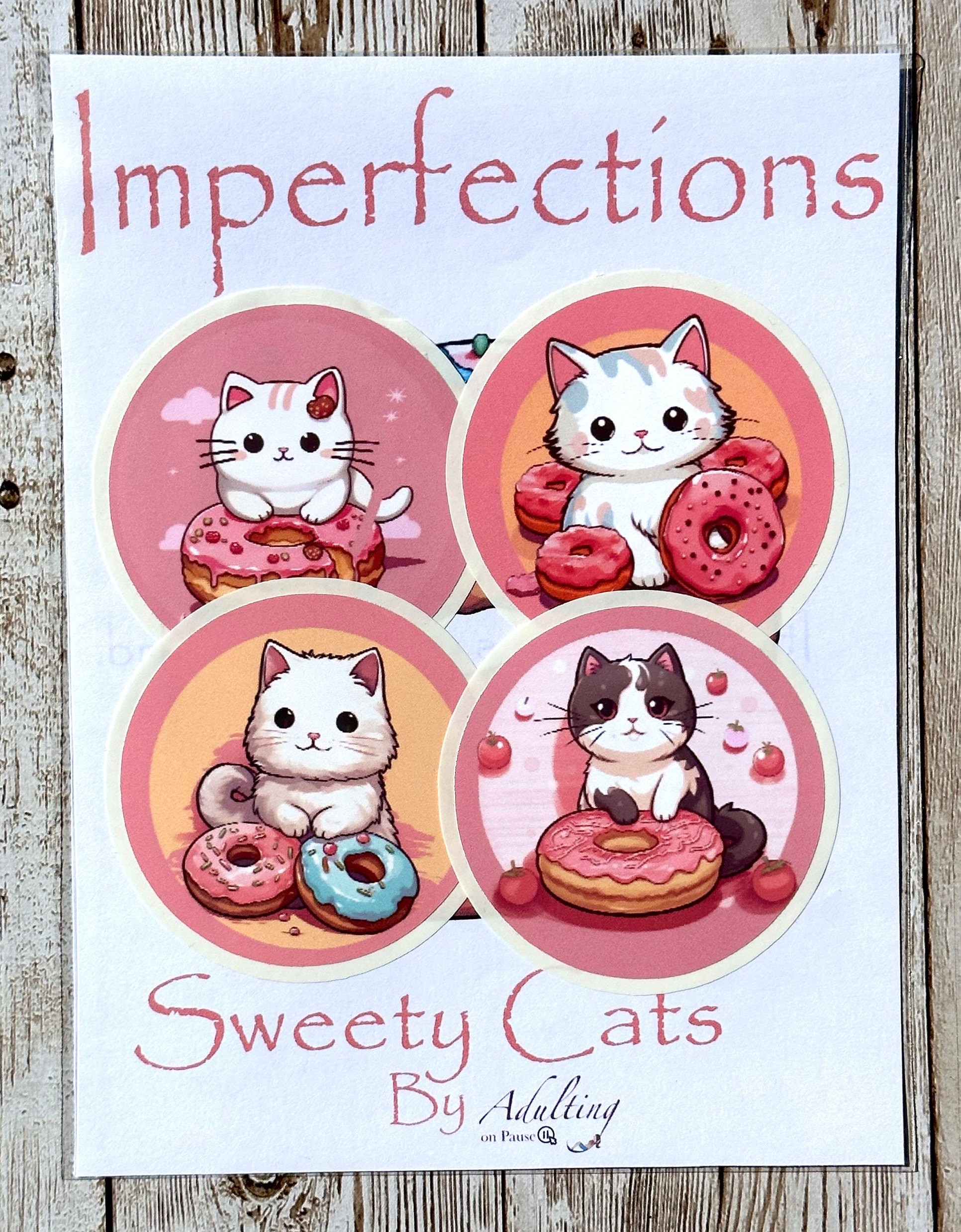 Chibi Cat Sticker Set 4 Pk Sticker Set Cute - Etsy