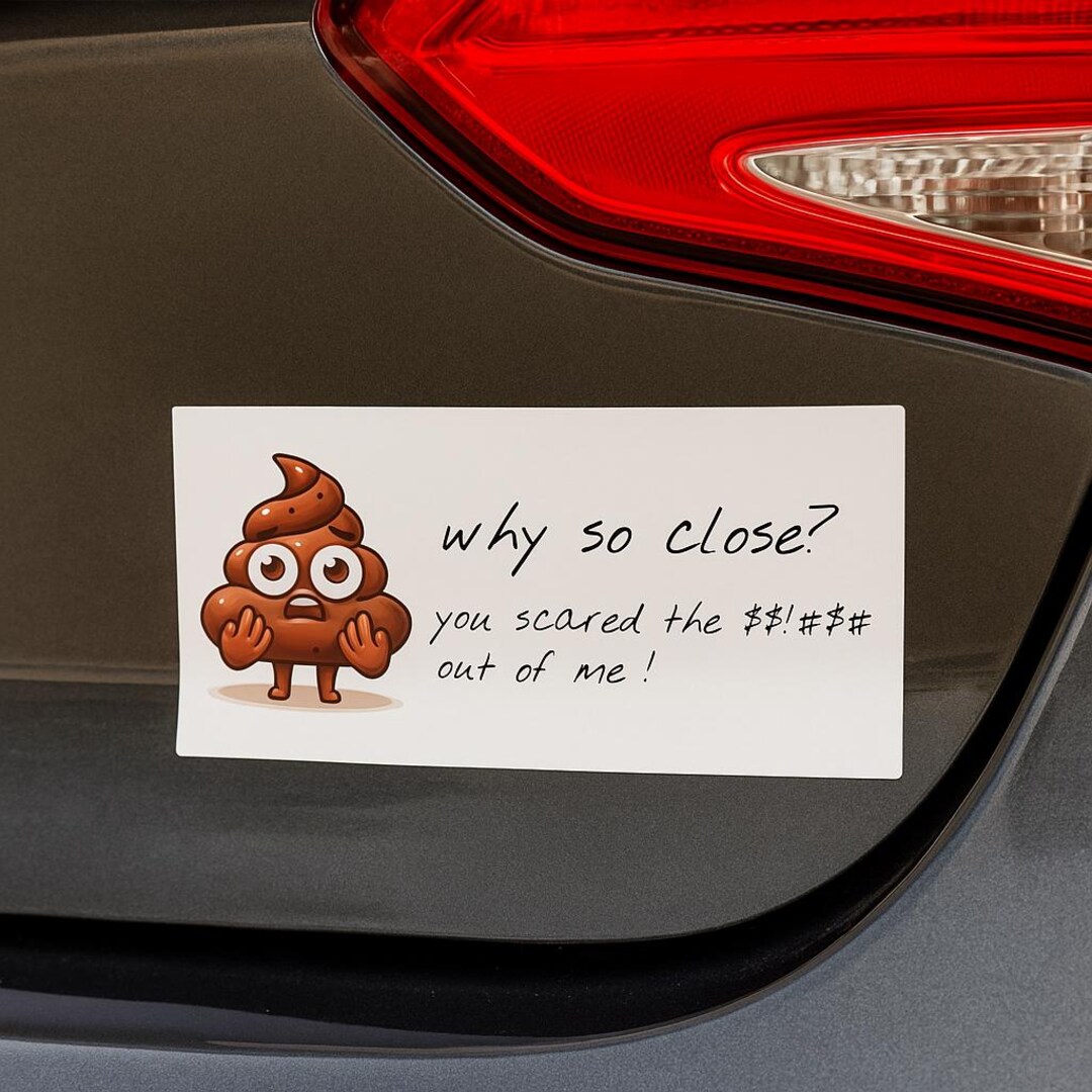 Funny Poop Emoji Bumper Stickers, Whimsical Car Decals, Humorous Gifts ...