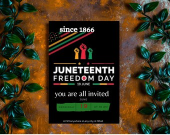 Juneteenth Party Invite, Personalized Juneteenth Invitations, Printable ...