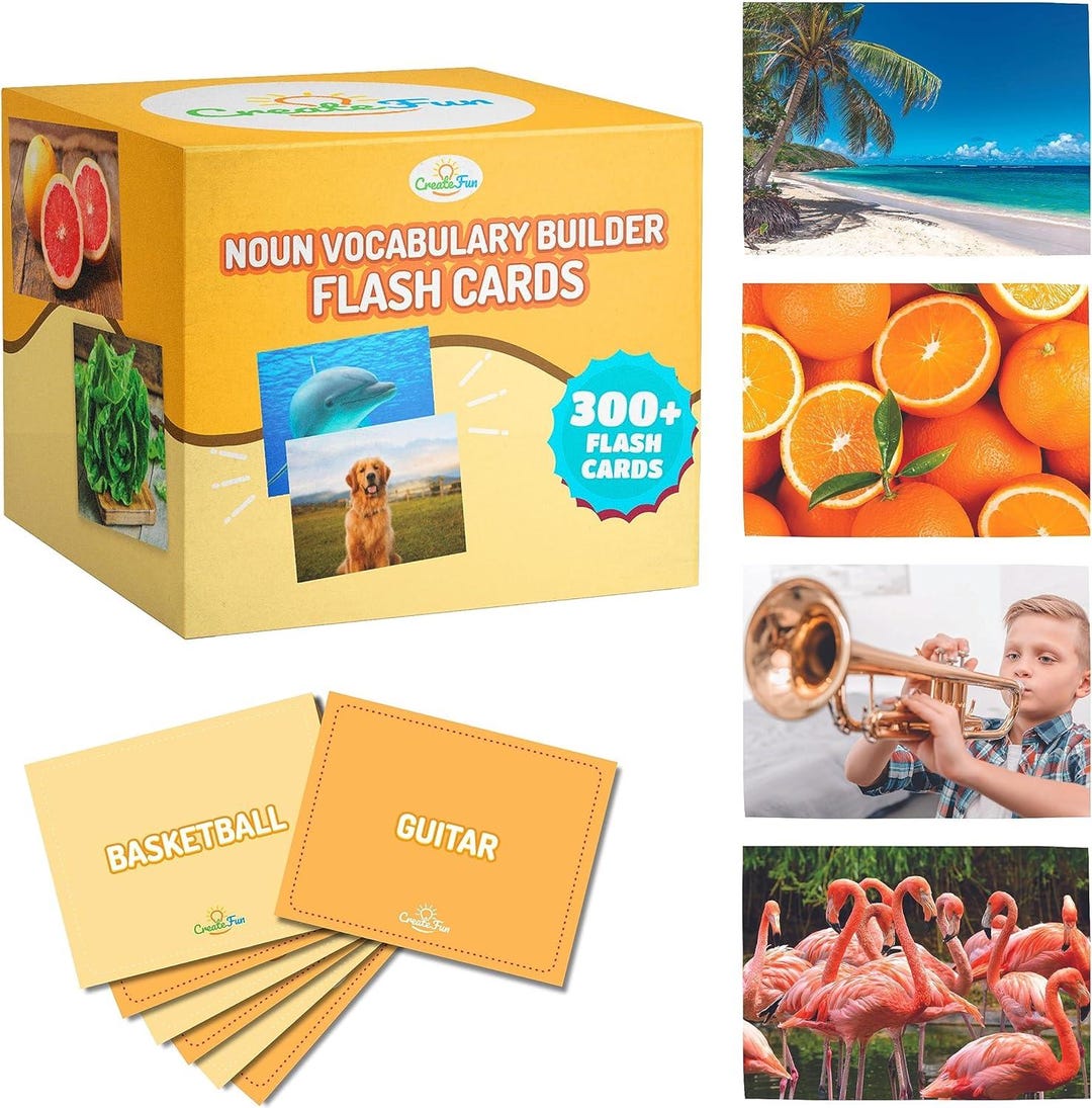 Noun Vocabulary Builder Flash Cards for Toddlers Speech Therapy ...