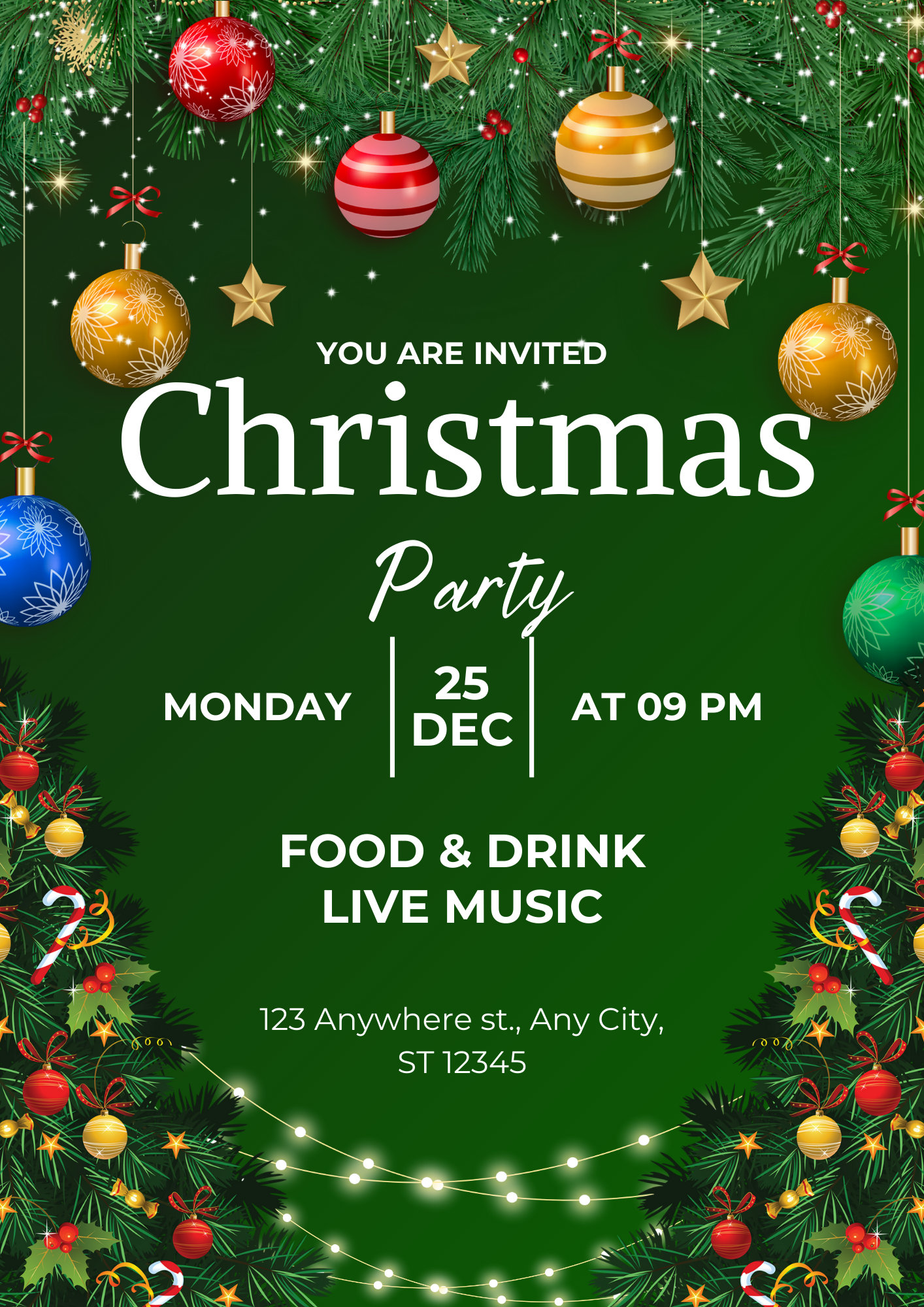 Christmas Party Invitation Christmas Party Invite Editable Christmas ...