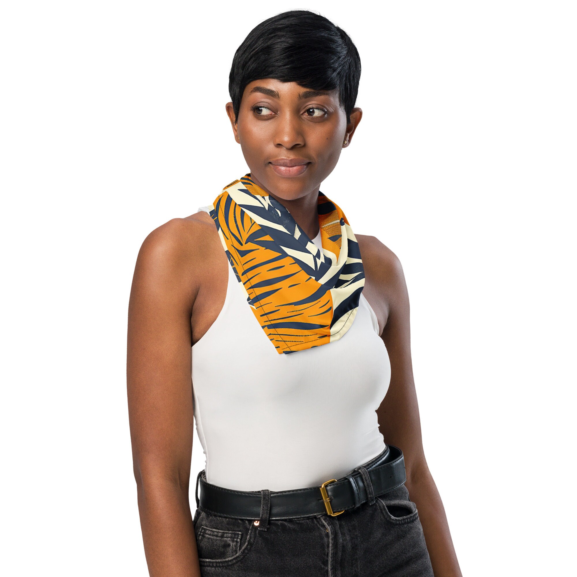 Tiger Bandana Big Cat Lover Neck Scarf Jungle Pattern Bandana Cat ...