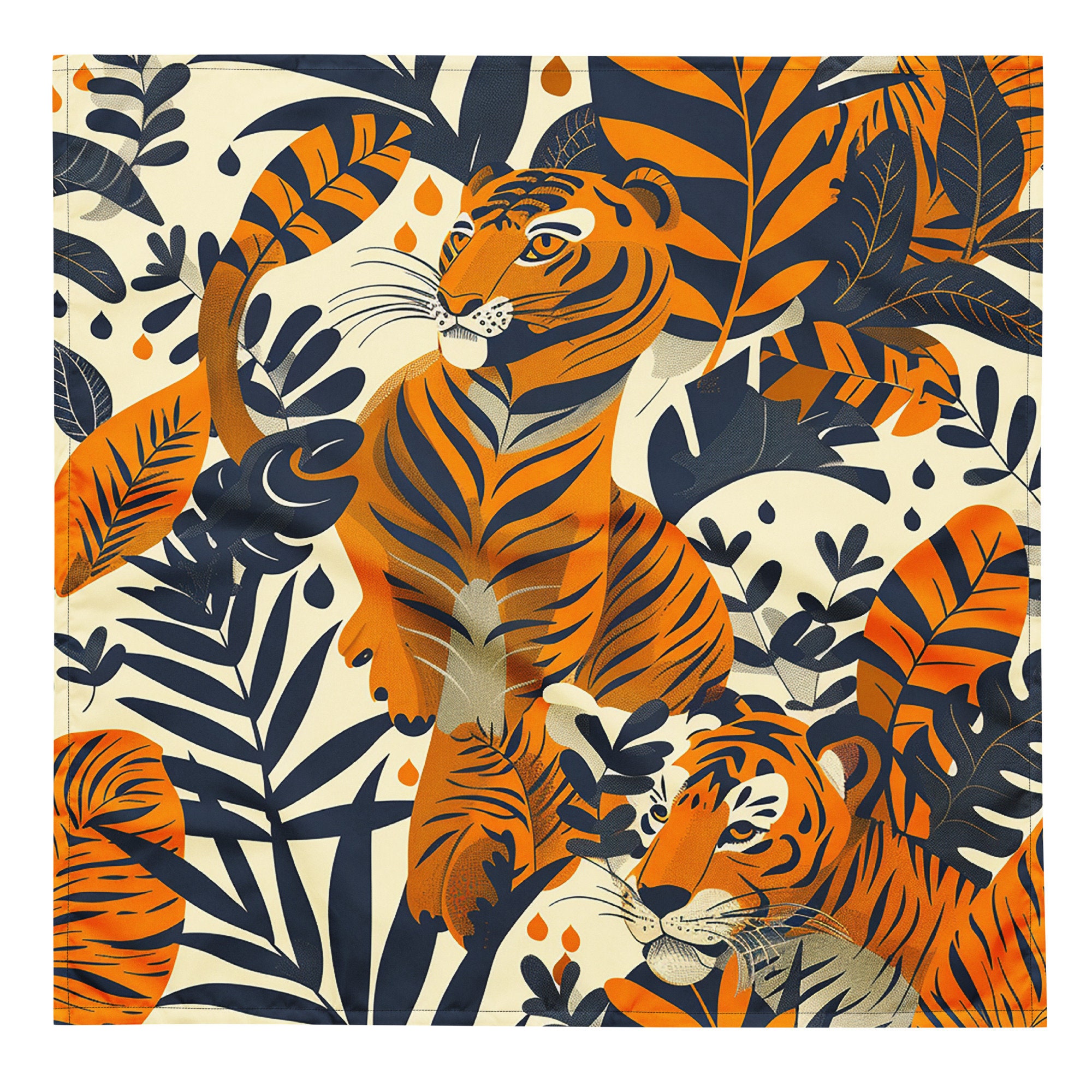 Tiger Bandana Big Cat Lover Neck Scarf Jungle Pattern Bandana Cat ...