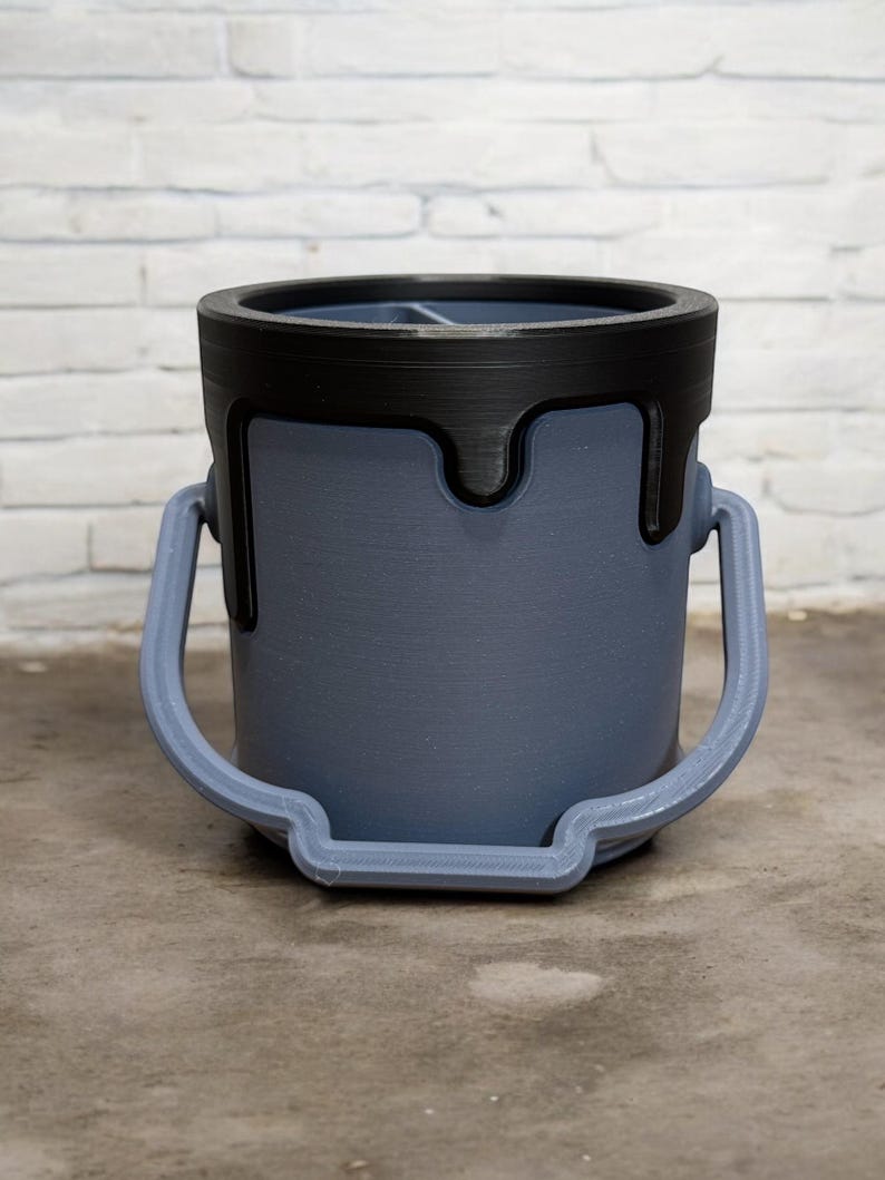 Colorful Paint Bucket Pen & Pencil Holder With 3 Slots - Dripping Paint ...