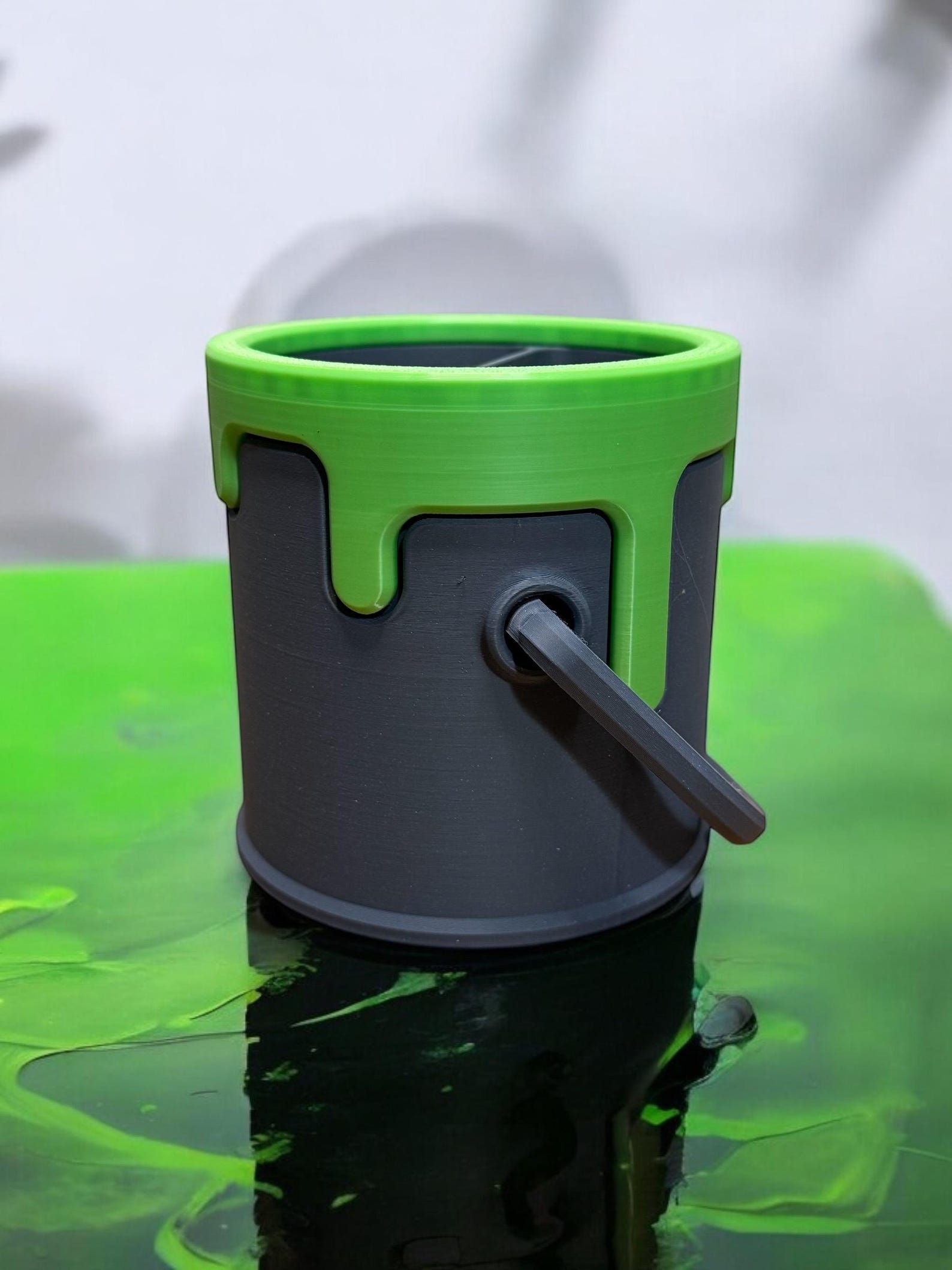 Colorful Paint Bucket Pen & Pencil Holder With 3 Slots - Dripping Paint ...