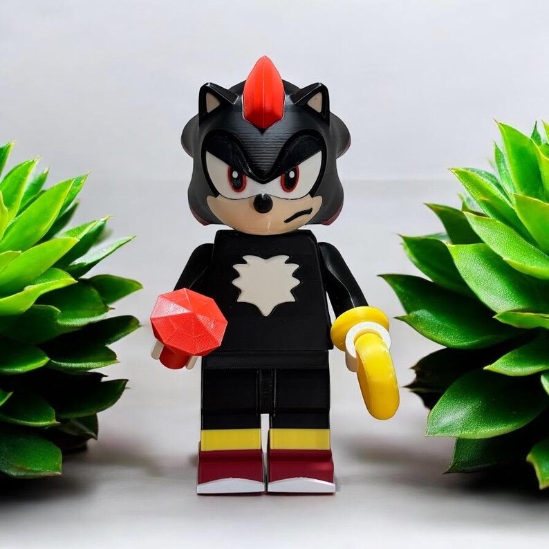 Shadow the Hedgehog Brick Buddy Figure - Sonic Game Collectible Toy - Etsy