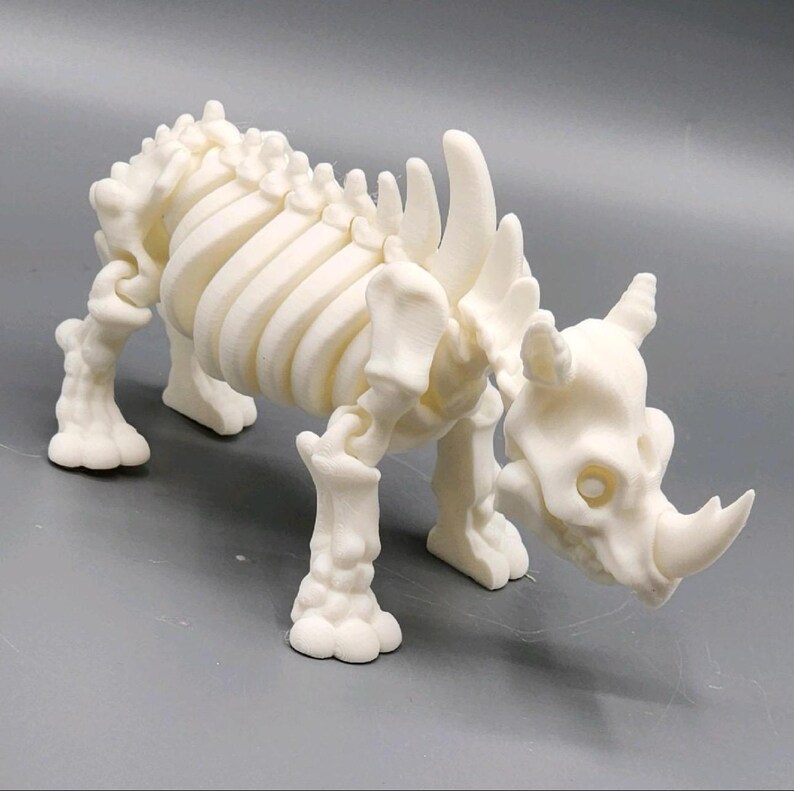 3D Printed Flexi Skeleton Zoo Animals Desk Toy Fidget Hippo Elephant ...