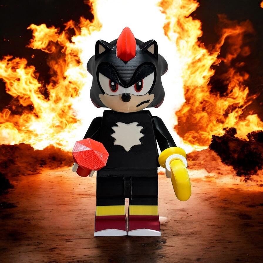 Shadow the Hedgehog Brick Buddy Figure - Sonic Game Collectible Toy - Etsy