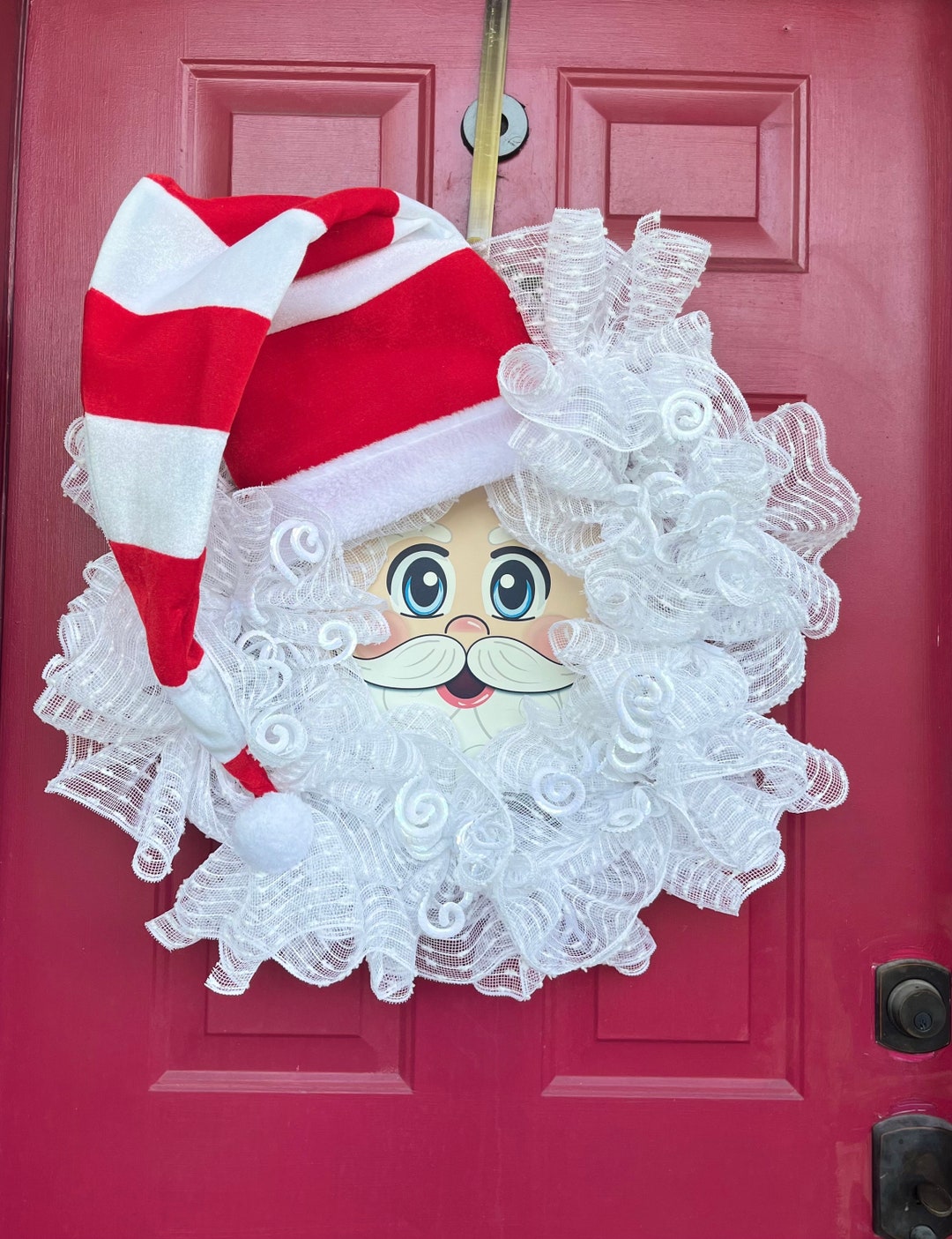 Christmas Wreath, Santa Wreath, Lg Santa Face Wreath, Winter Wreath ...