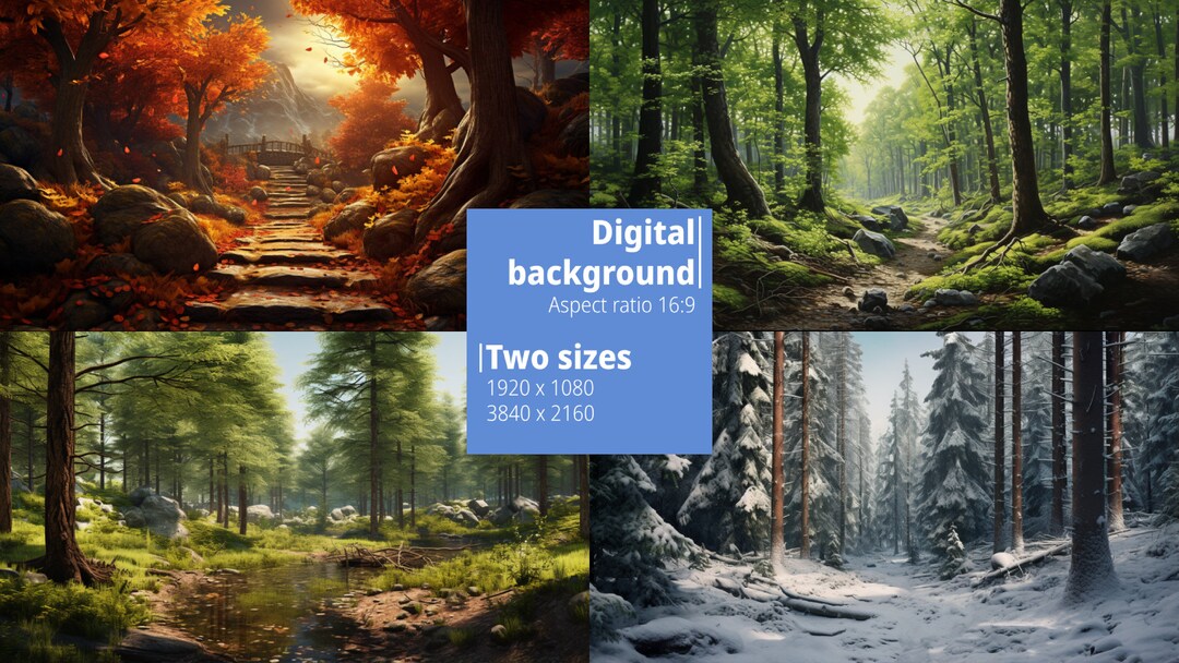 4 Zoom Background Seasons Forest Minimal Virtial Background Teams ...