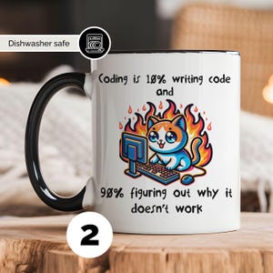 Programmer Cat, Computer Coffee Mug, Software Engineer Funny Gift, Coding Mug, Programming Code ...