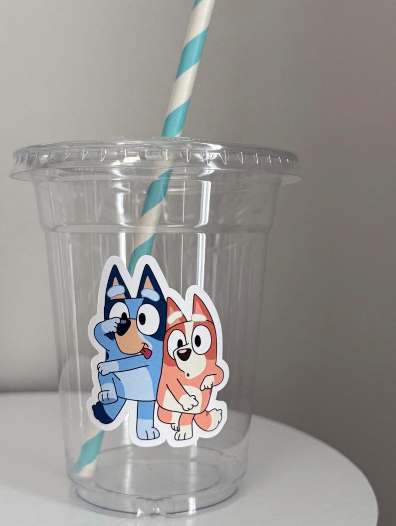 Bluey Party Cups – Disposable Cups With Lids (set of 10) - Etsy
