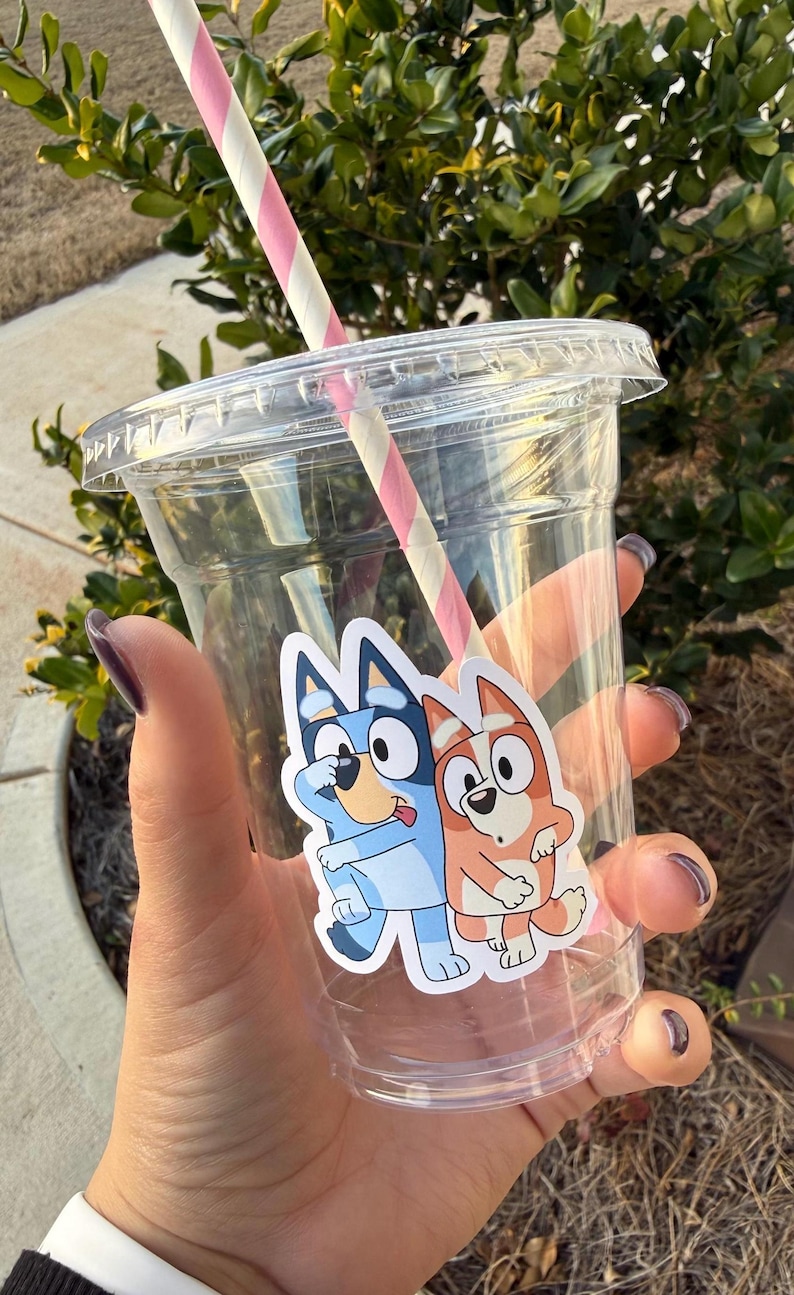 Bluey Party Cups – Disposable Cups With Lids (set of 10) - Etsy