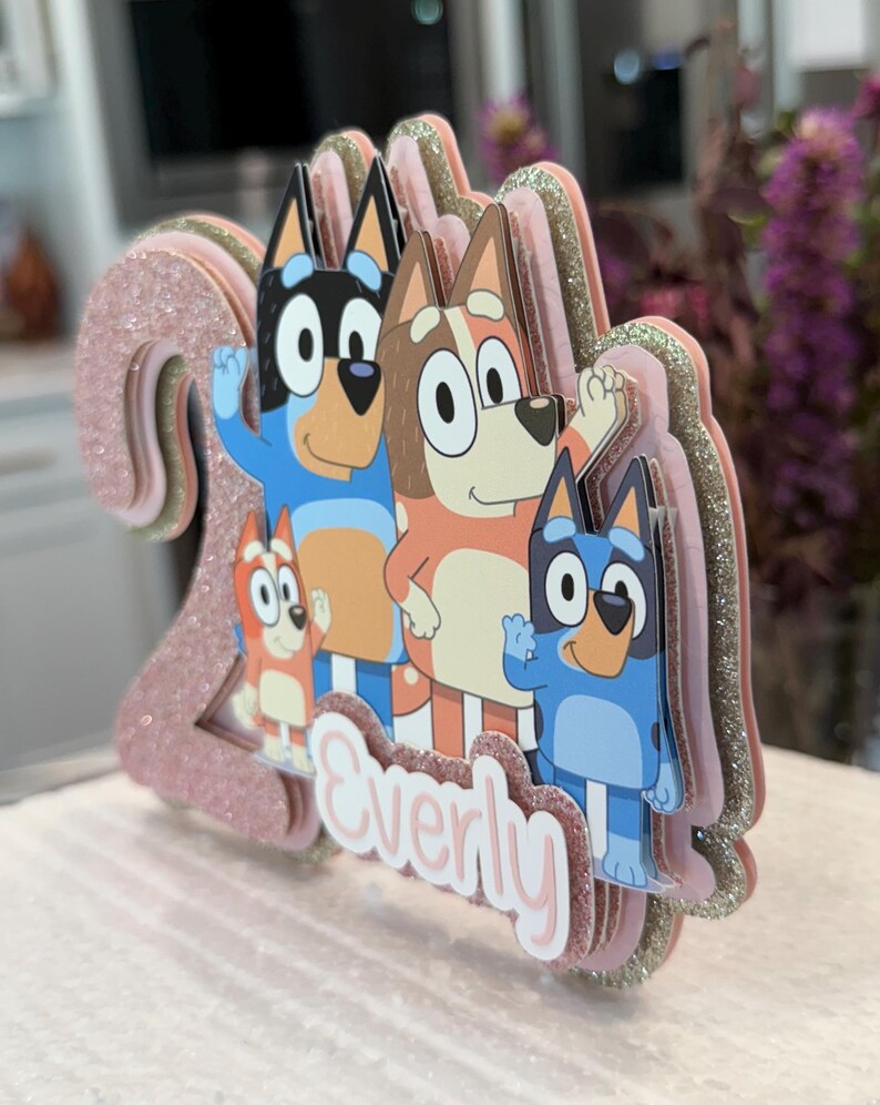 Bluey Birthday Cake Topper Personalized | custom Name & age | handmade ...