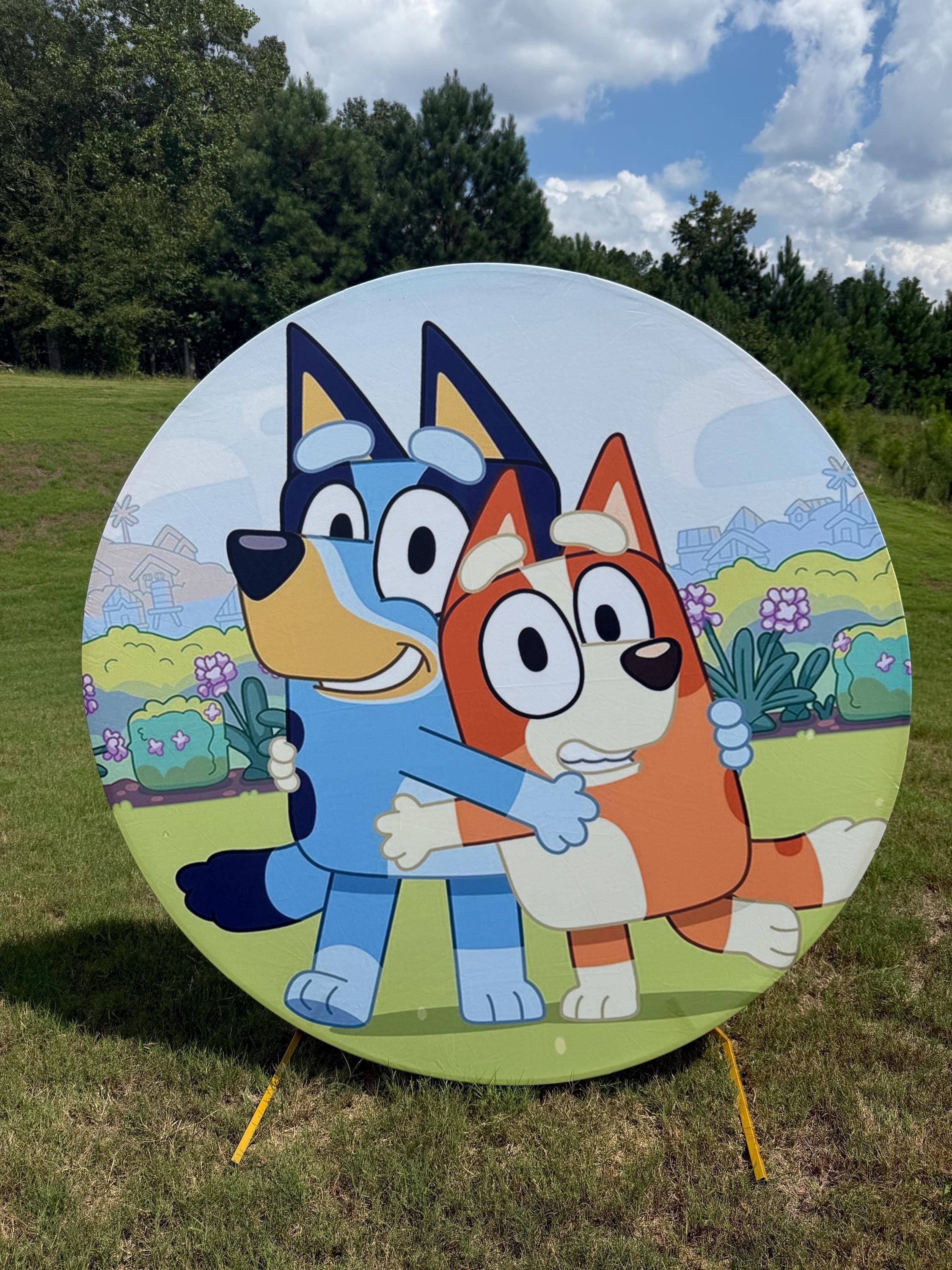 Bluey and Bingo Party Backdrop – 5ft Round Fabric Cover - Etsy