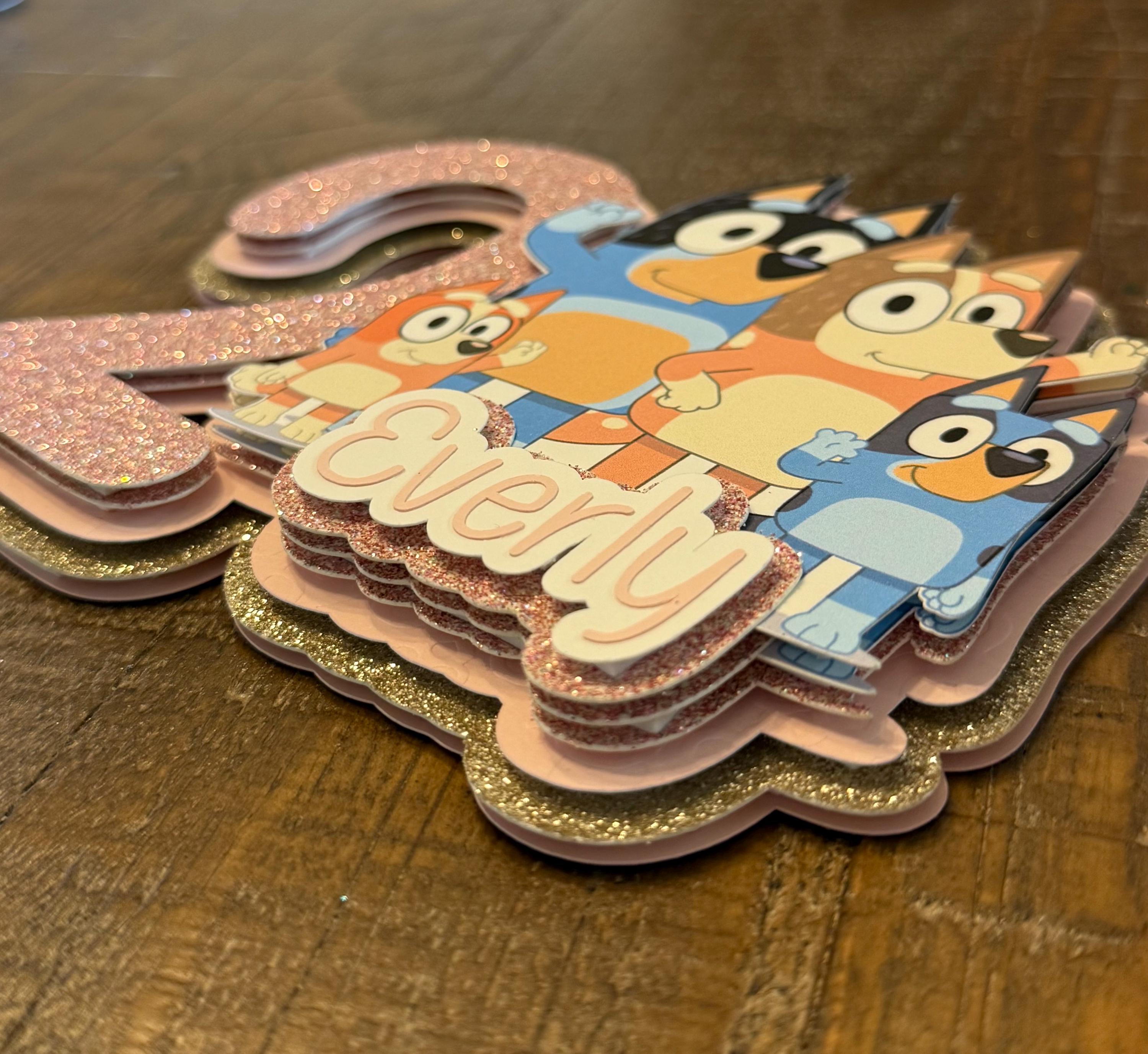 Bluey Birthday Cake Topper Personalized | custom Name & age | handmade ...