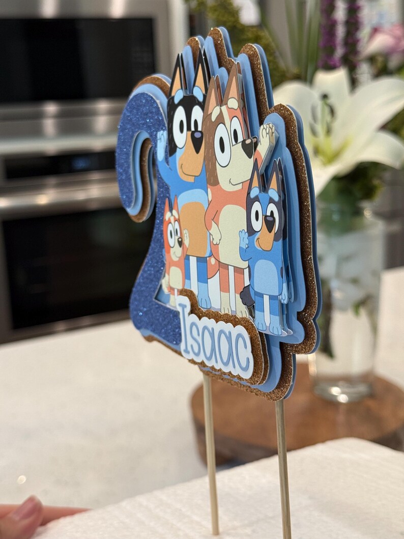 Bluey Birthday Cake Topper Personalized | custom Name & age | handmade ...