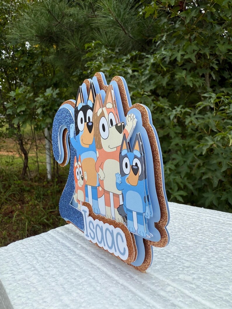Bluey Birthday Cake Topper Personalized | custom Name & age | handmade ...