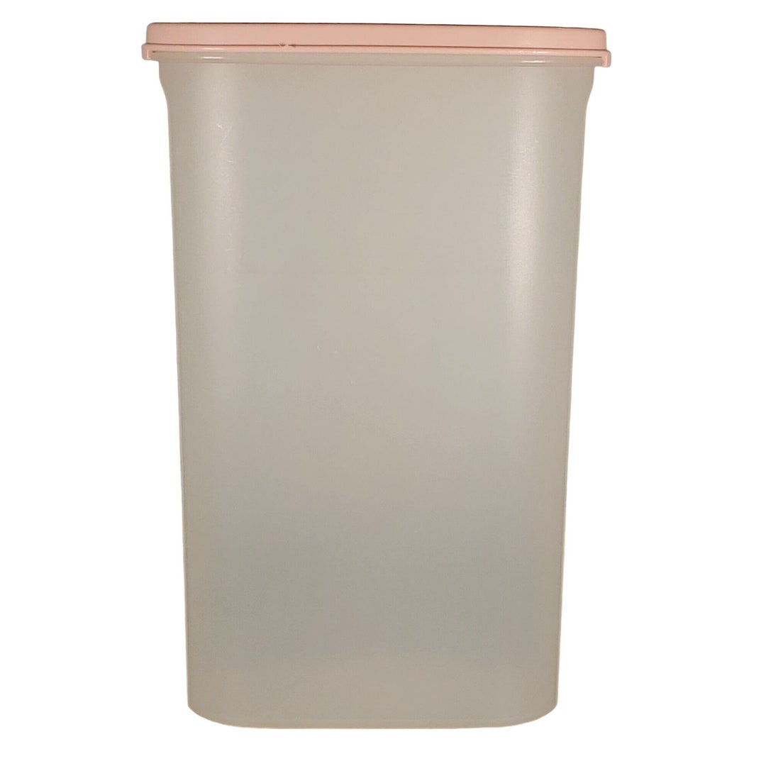 Vintage Tupperware Tall Oval Container With Peach Lid Plastic Storage ...