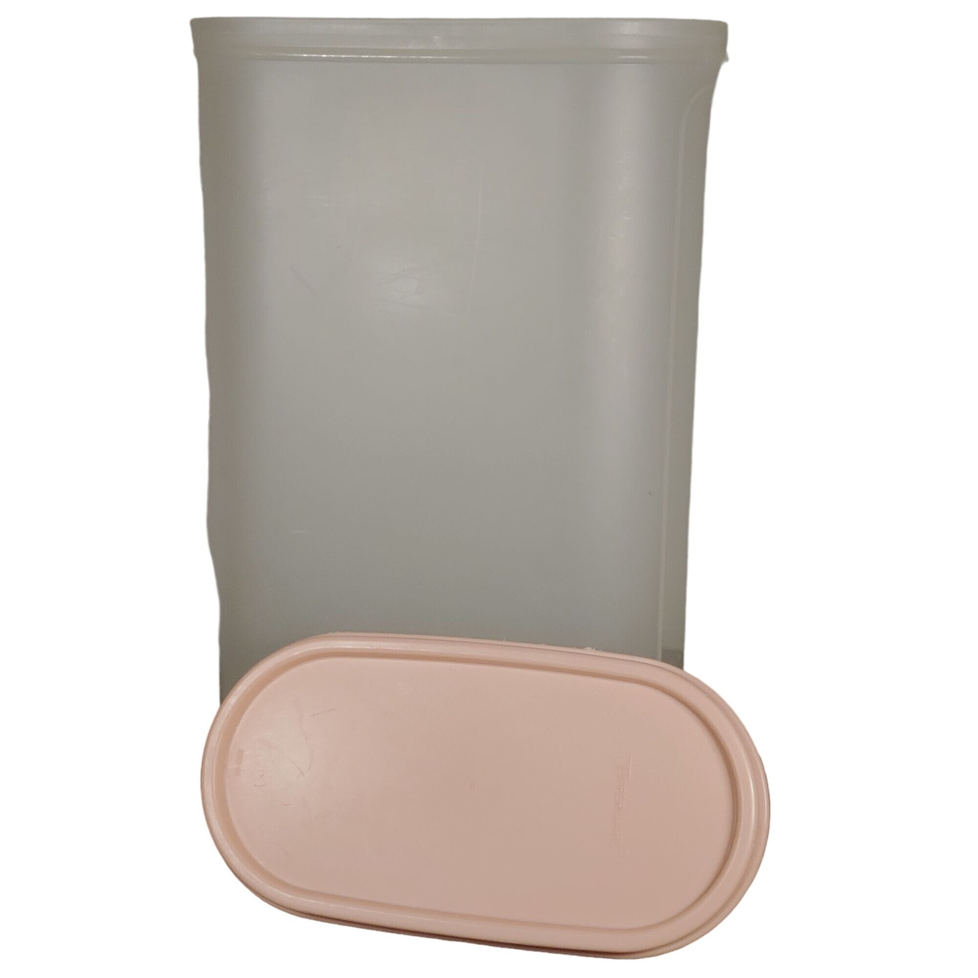 Vintage Tupperware Tall Oval Container With Peach Lid Plastic Storage ...