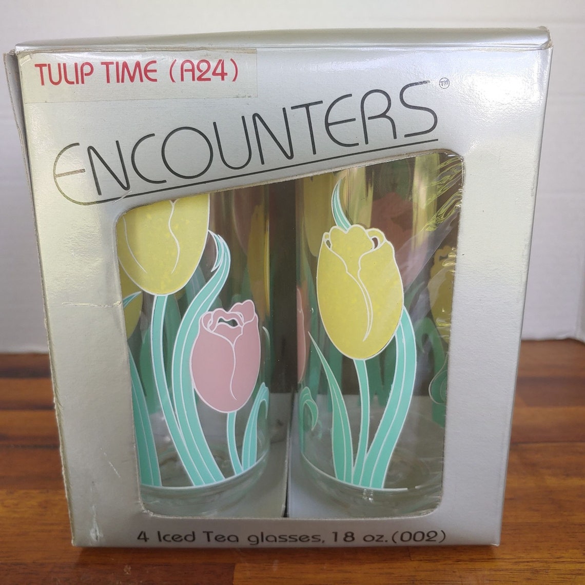 Vintage Culver Encounters Tulip Time Acrylic Pitcher & Ice Tea Glasses ...
