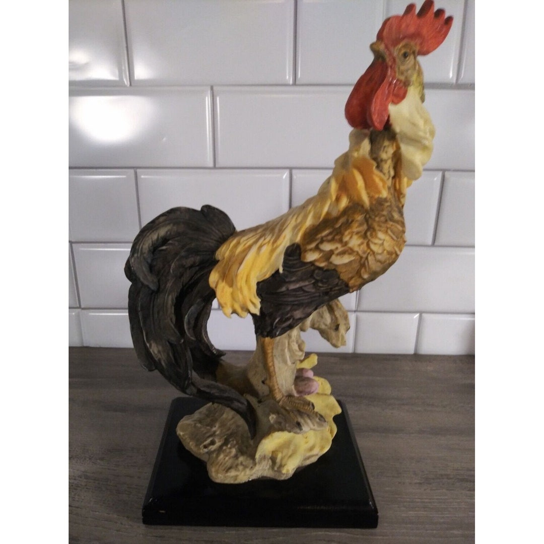 Vintage Large Rooster Figurine Farmhouse Decor 12" Tall 7" Wide Heavy ...
