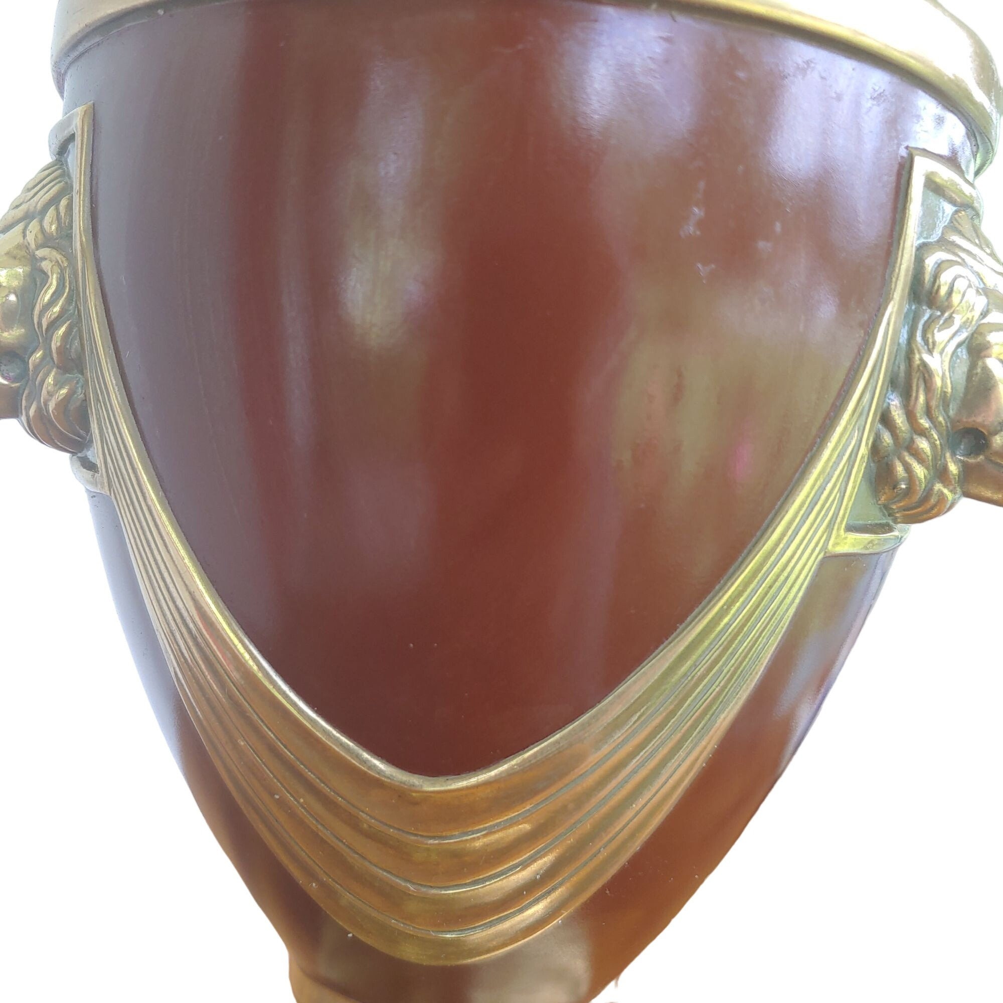 Leviton Solid Bronze Brass Revival Table Lamp With 3 Lion Heads Mid ...