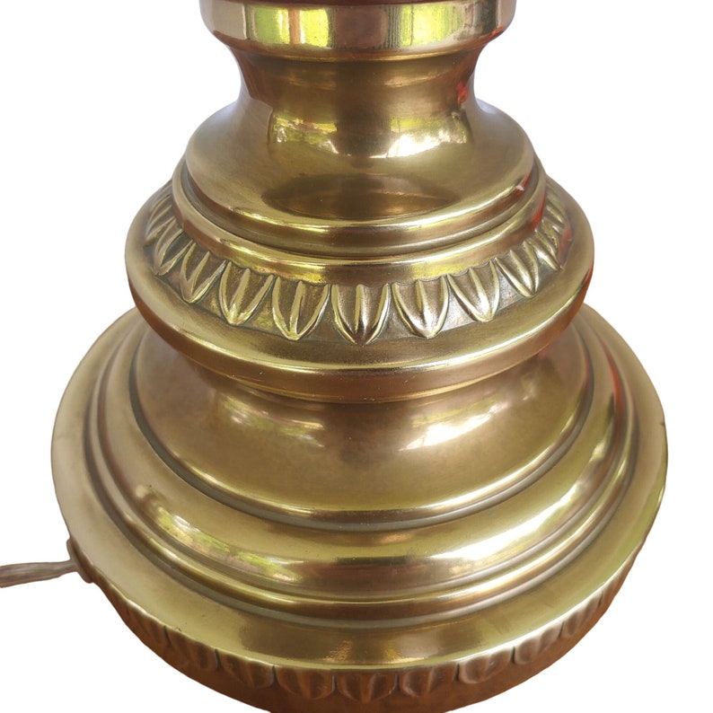 Leviton Solid Bronze Brass Revival Table Lamp With 3 Lion Heads Mid ...