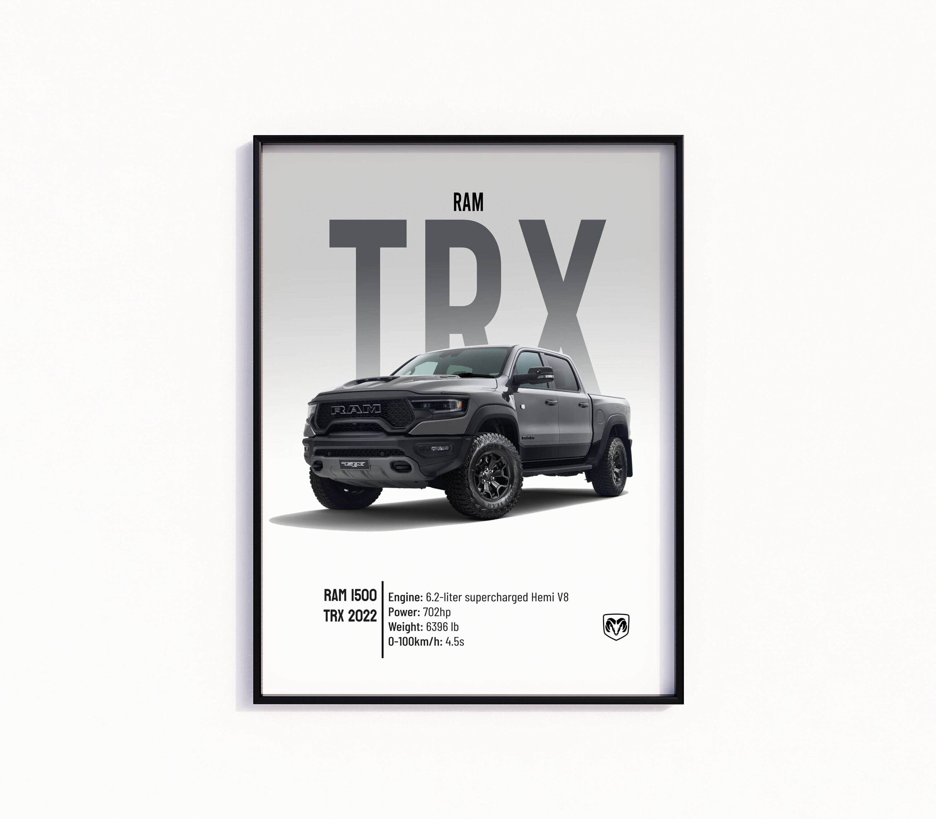 RAM TRX Poster Car Print, Digital Download, Cool, Wall Print, Retro ...