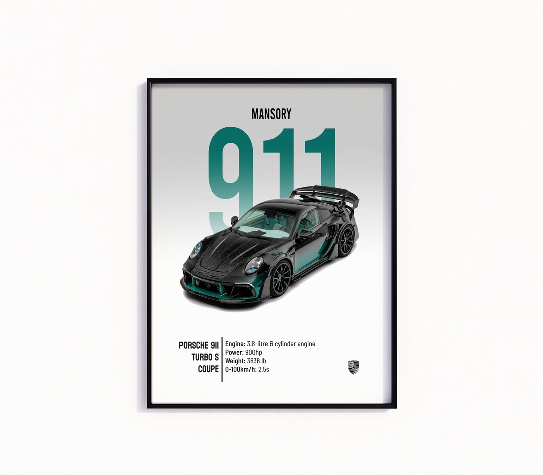Mansory Porsche Poster Car Print, Digital Download, Cool, Wall Print ...