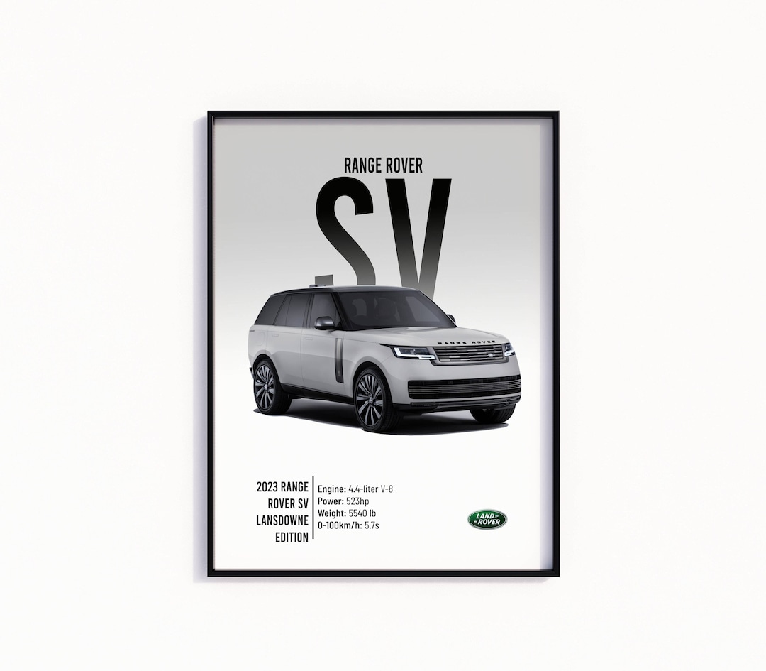 Range Rover SV Poster Car Print, Digital Download, Cool, Wall Print ...