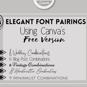 Canva Fonts Cheat Sheet - Etsy