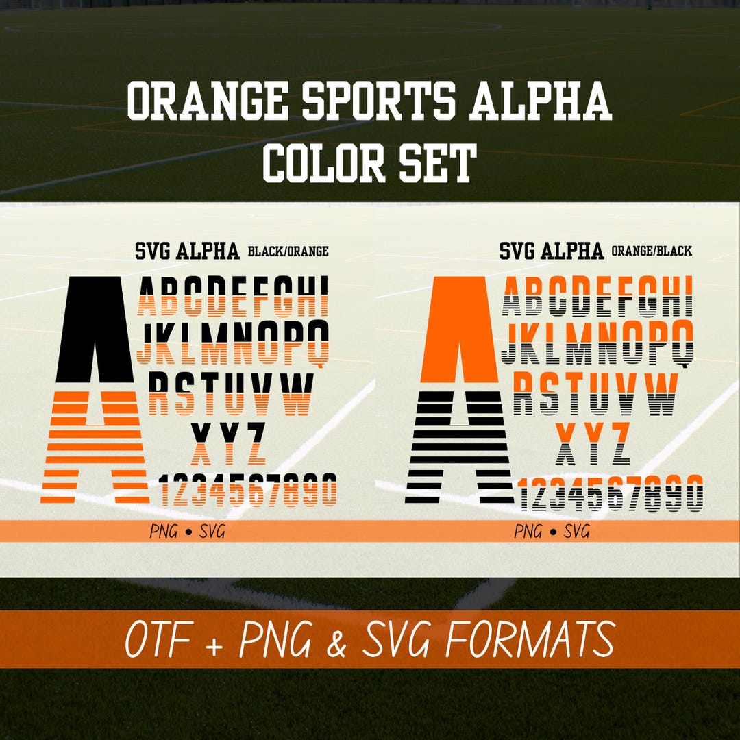 Orange Sliced Sport Letters, Varsity Font (PNG, SVG, OTF) - Etsy