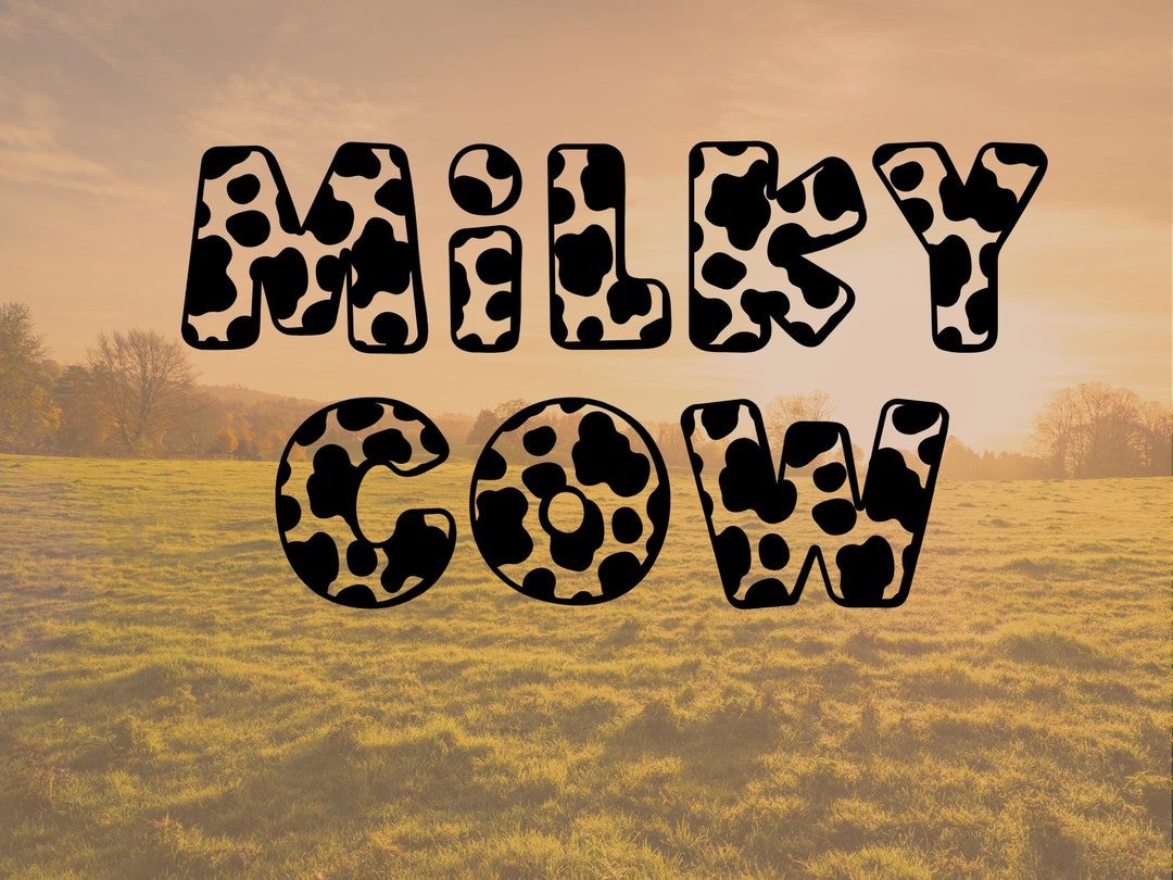 Cow Font, PNG, SVG, Cow Skin Font, Cow Pattern Font, Cow Letters and ...